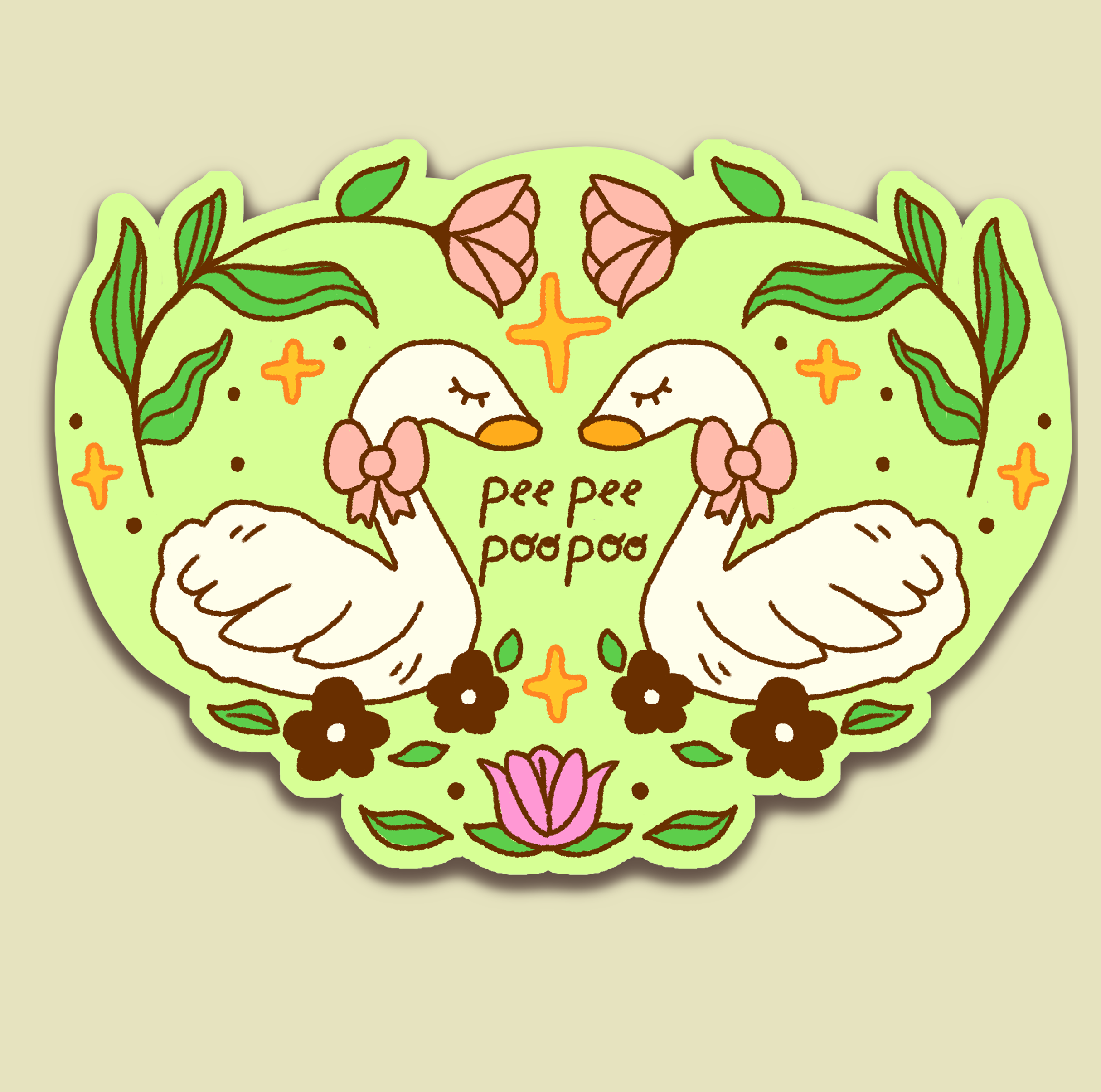 Pee pee poo poo Swan Matte Sticker - Waterproof & Outdoor safe – froginasweater
